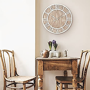 La Crosse Clock 404-3450 19.7-Inch Harper Wood Quartz Wall Clock, Brown