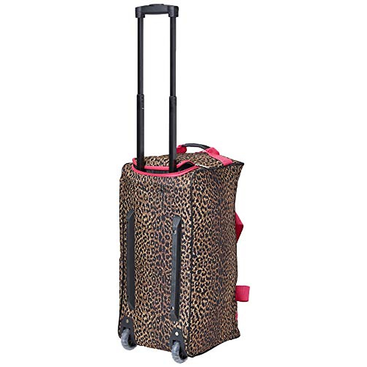 Rockland Rolling Duffel Bag, PINKLEOPARD, 22"
