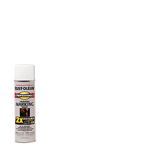 Rust-Oleum 266593 Professional 2X Distance Inverted Marking Spray Paint, 15 oz, White