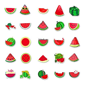 Watermelon Stickers, 50PCs Pack, Cute Fruits Aesthetic Stickers, Vinyl Waterproof Decals, Stickers for Laptop, Hydro Flask, Water Bottle, Bumper Car Planner Stickers, Stickers for Kids, Toddlers, Teens, Girls, Adults (Watermelon)