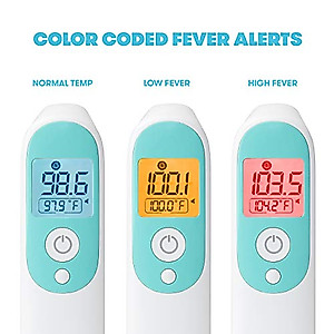 Frida Baby Infrared Thermometer 3-in-1 Ear, Forehead + Touchless for Babies, Toddlers, Adults, and Bottle Temperatures,Digital