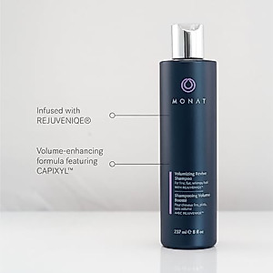 MONAT Volumizing Revive Shampoo Infused w/Rejuveniqe – Weightless Shampoo for Fine, Flat Hair – Amplifies Volume, Adds Softness, Shine – Cleanses and Protects with UV Defense – Net Wt 237ml (8 fl oz)