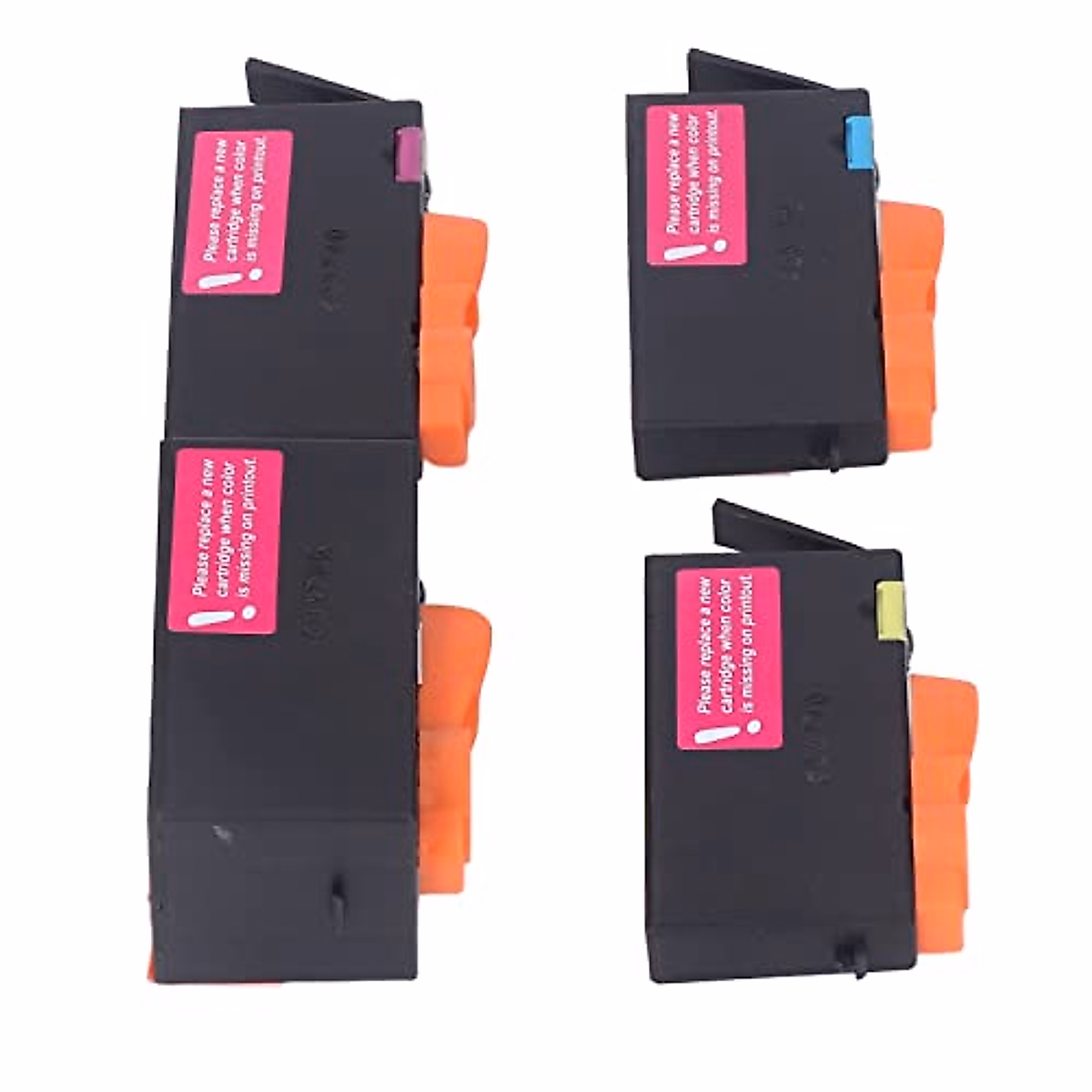 4Pcs Ink Cartridges, Refill Cartridge Replacement, with 4 Color of Black Cyan Magenta Yellow, for Print Photos, Test Papers, Documents
