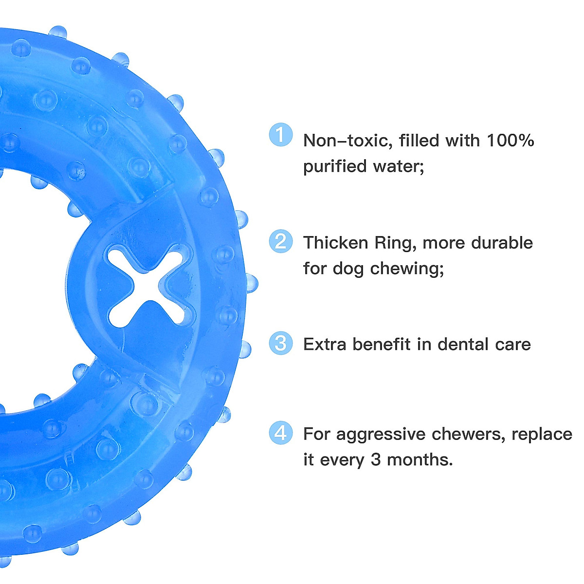 NWK Pet Teether Cooling Chew Toy for Dogs Teething Toy for Puppies, Fit with Treats for More Fun (Chewing Ring)