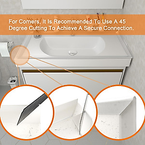 [Nayotaa] Shower Threshold Water-Dam Silicone Strip - Waterproof, Leak-Proof, Easy Installation with Adhesive Backing for Frameless Shower Doors, Bathtubs, Sinks & Countertops