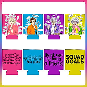 HOMEZZO Golden Girls Themed Party Can Coolers, 8 Pcs Funny Golden Girls Can Sleeves for Girls Party
