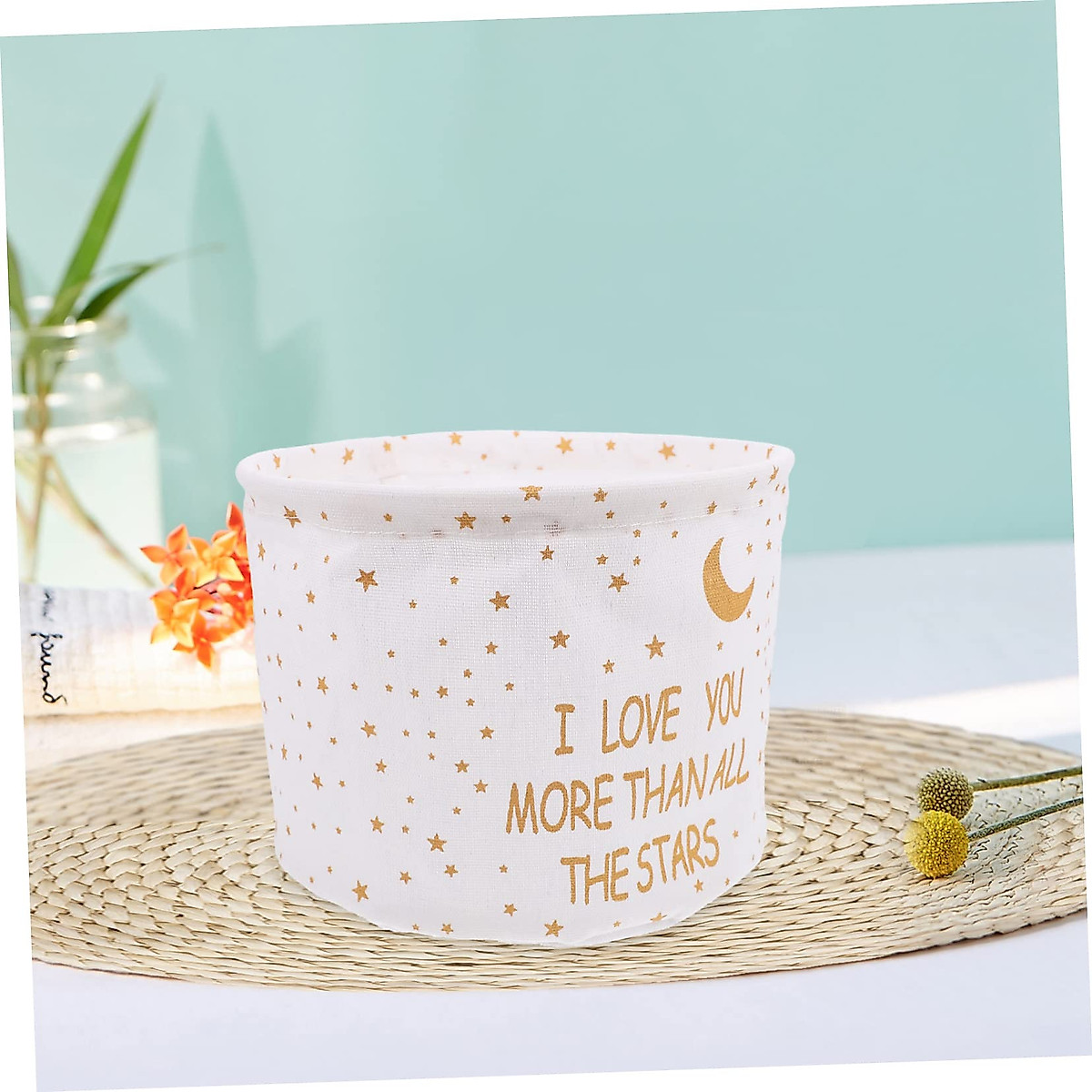 STOBOK 2pcs Cloth Fabric Basket Cotton Cosmetic Basket Cotton Storage Basket Folding Sundries Basket Offise Desktop Basket Plastic Containers Cosmetic Holder Basket Baby Laundry Tub Round