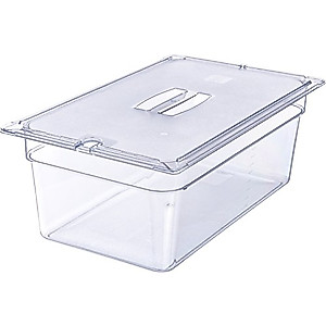 Carlisle FoodService Products 10211U07 StorPlus Full Size Polycarbonate Universal Handled Notched Food Pan Lid, Clear