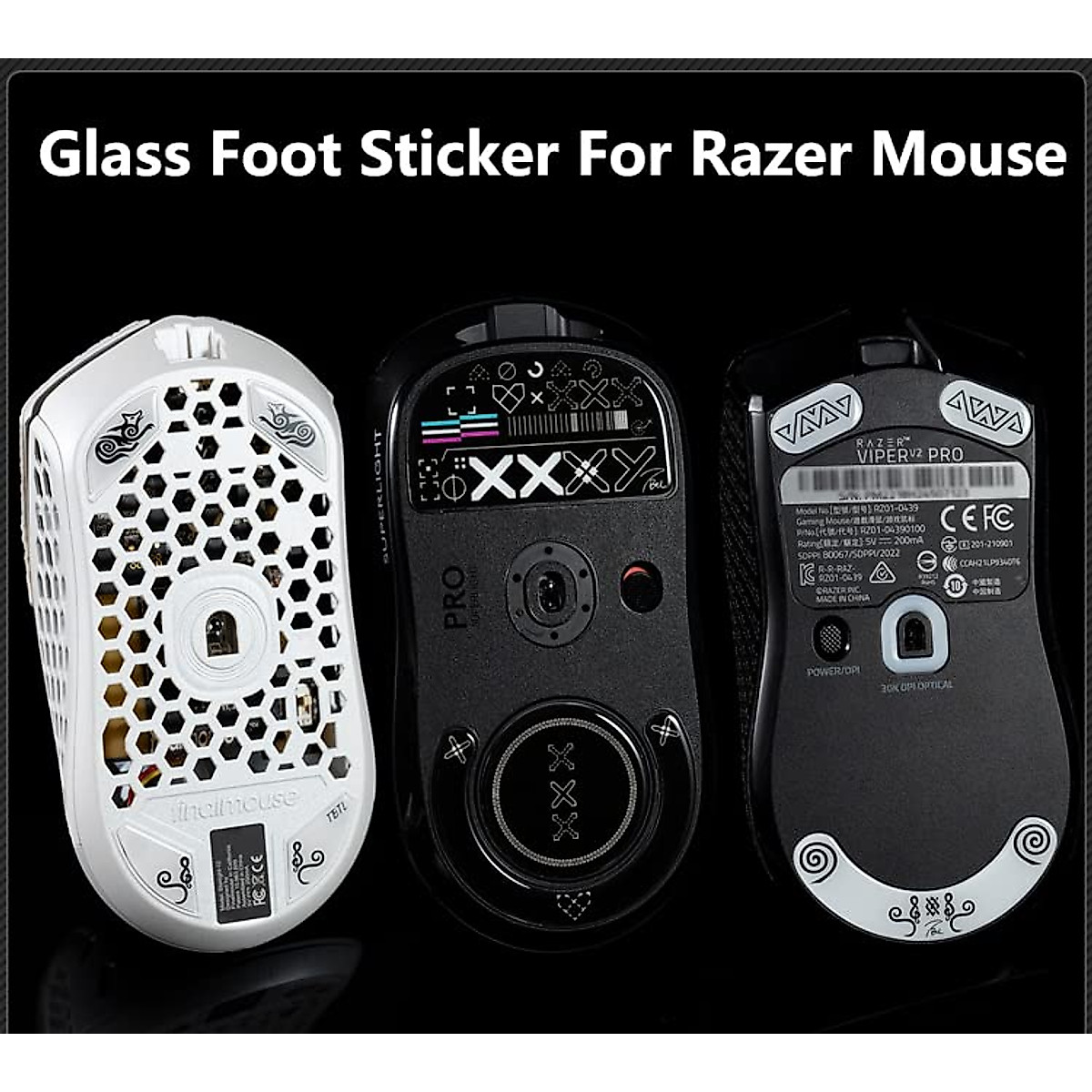 for Razer Mouse Skates Compatible with Razer Viper/Viper Ultimate/Viper 8K Hz Sweatproof Anti-Slip for Razer Viper Glass Mouse Skates
