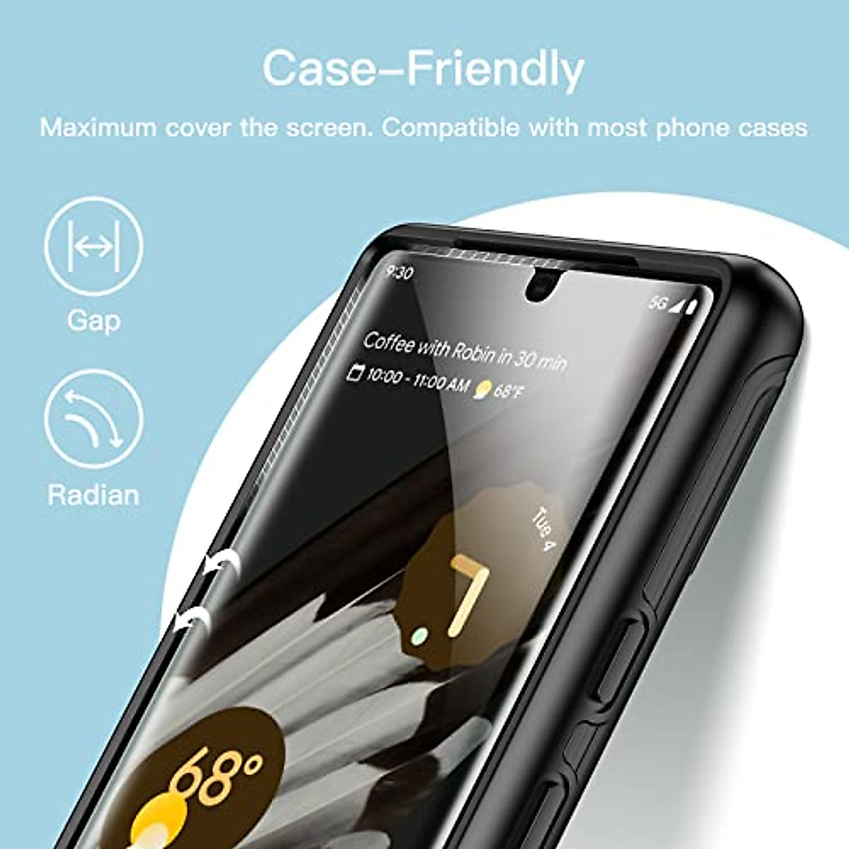 JETech Screen Protector for Google Pixel 7 Pro with Camera Lens Protector, Flexible TPU Film, Fingerprint ID Compatible, HD Clear, Easy Install, 2-Pack Each