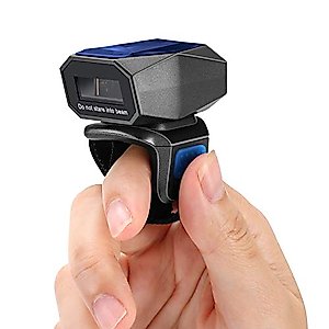 Upgraded Eyoyo 1D Wireless Ring Barcode Scanner Bluetooth, 3-in-1 USB Wired Inventory Bar Code Scanner Fast Scanning Portable Mini Finger Barcode Reader for Tablet iPhone IPad Android Windows Mac