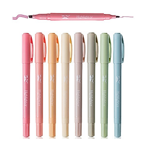 Mr. Pen- Dual Tip Highlighters, Vintage colors, 8 Pack, Fine & Chisel Tip, Highlighters Assorted Colors, Highlighter Pens, Colored Highlighters, Highlighter Markers, Cute Highlighters