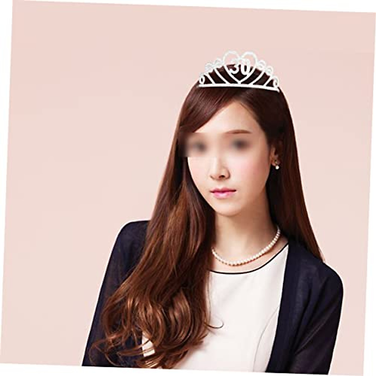 Mikinona 1pc Jewel Headbands for Women Bridal Headpieces for Wedding Rhinestone Belts for Women 60th Birthday Headpiece Headbands Crystal Diamond 60 Birthday Tiara and Sash Hair Crown Gift