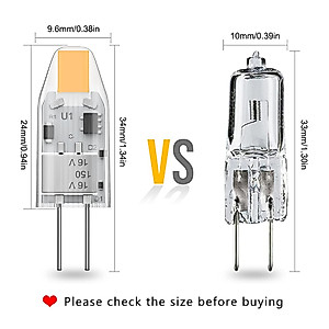 YUIIP No Flicker Led G4 Bulb Bi-Pin Base 2700K Warm White Light Bulb, Dustproof 12v 10W Halogen Replacement (2rd Generation Shockproof AC/DC Lamp) for Landscape RV 10 Pack