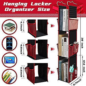 Patelai 3 Pcs 3 Shelf Hanging Locker Organizer for School Work Gym Closet Storage Adjustable Hanging Locker Shelves Hanging Locker Organizer for Children Home Storage Supplies, 9 x 6.7 x 37.8 inches