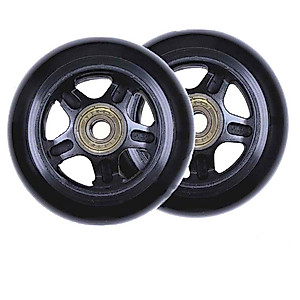 ORO 1 Pair Luggage Wheels Replacement 70mm Case Wheels with 8mm(0.31") Bearings Wheels for Suitcase and Inline Outdoor Skate and Caster Board (70 * 19mm)