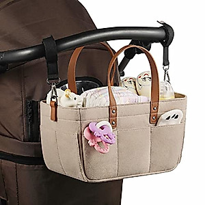 Abbasi Baby Felt Storage Nursery Organizer Basket Infant Diaper Bag with Handle Changing Kids Storage A