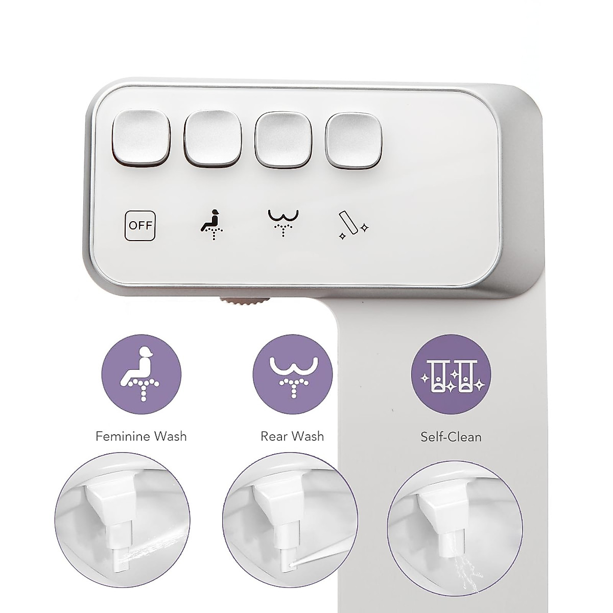 Bidet Attachment for Toilet，Non-Electric Dual Nozzle Hygienic Bidets，Self Cleaning and Adjustable Water Pressure Toilet Bidet for Frontal and Rear Wash（Classic Metal Hose）