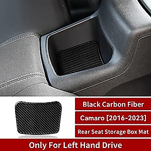 Car Rear Seat Storage Box Mat Sticker Decal Carbon Fiber Interior Trim Cover for Chevrolet Camaro ZL1 2016 2017 2018 2019 2020 2021 2022 2023 Accessories