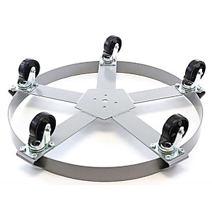 2 Drum Dolly 55 Gal 5 Wheel Swivel Casters Heavy Steel Frame Easy Roll 1250 lbs