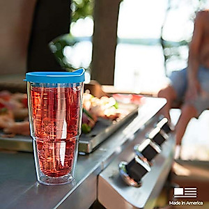 Tervis Made in USA Double Walled Whale Tail Insulated Tumbler Cup Keeps Drinks Cold & Hot, 24oz, Clear