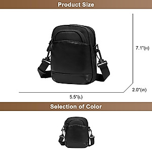 Men's Casual Shoulder Bag Multi-Pocket Oxford Cloth Crossbody Bags Lightweight Small Messenger Bag for Work Commuting (Black)