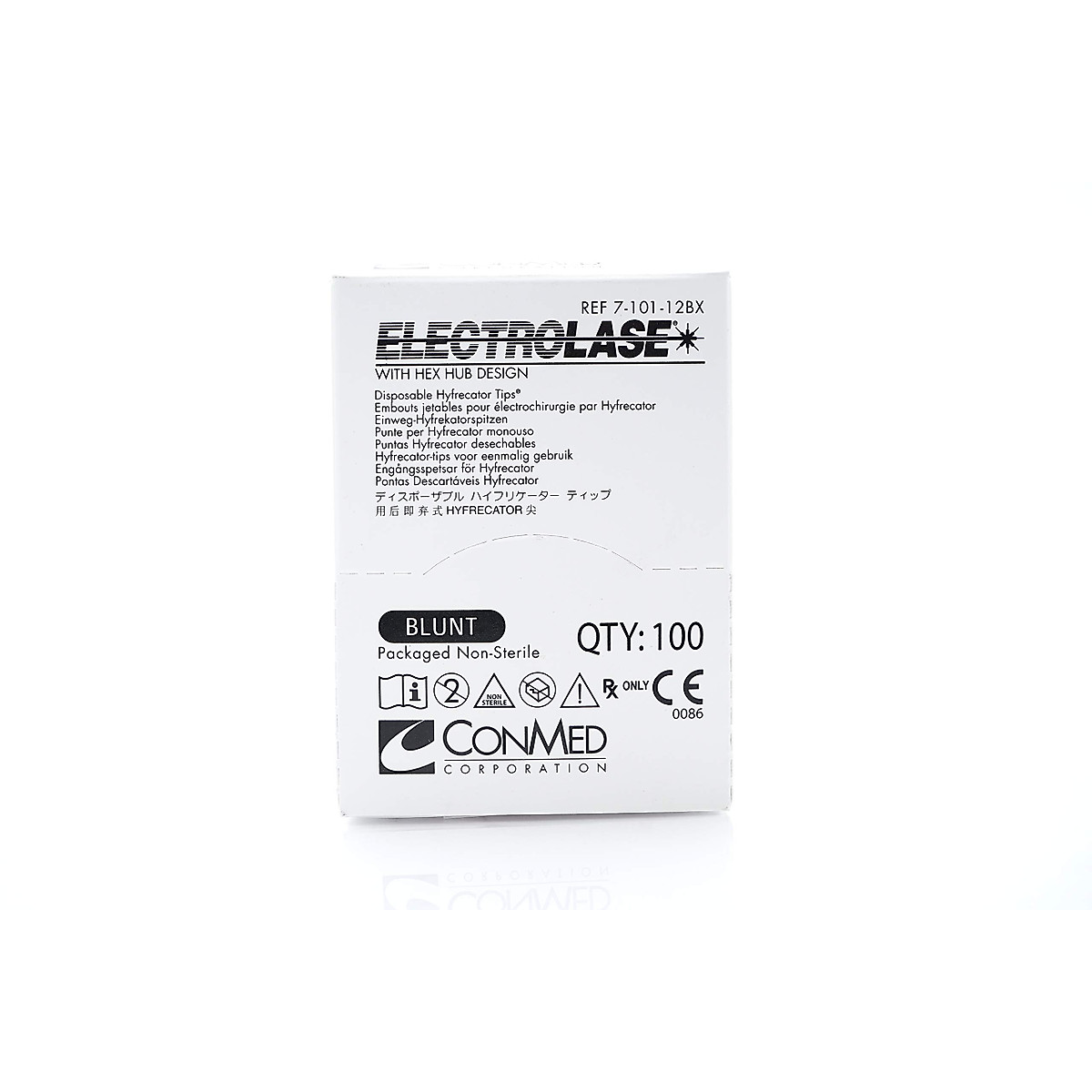 Conmed Electrolase Hyfrecator Electrodes, Blunt, Disposable Hyfrecator Tips, Non-Sterile, Case of 100, 7-101-12BX