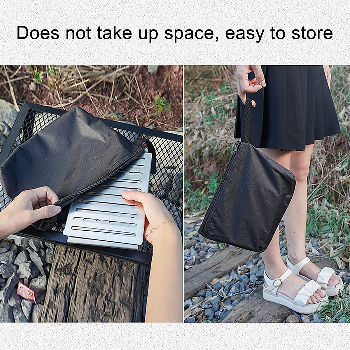 Foldable BBQ Grill, Stainless Steel Charcoal Grills, Durable Portable Detachable Barbecue Cooking Stove for Outdoor Garden Camping Picnic