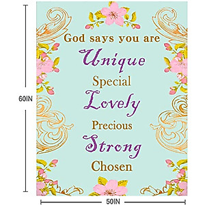 Simplive Christian Gifts for Women Religious Gifts 50x60 inch Throw Blanket with Inspirational Thoughts and Prayers-Religious Throw Blanket Catholic Gifts Birthday Gifts Spiritual Gifts for Women