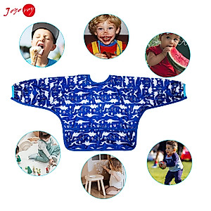 Joyo roy Long Sleeve Bibs For Babies Baby Bibs For Eating Smock Plastic Bibs Baby Bibs Weaning Bib Smock Bibs For Babies Baberos Para Bebe Niño Baby Smock For Eating Baby Apron For Eating