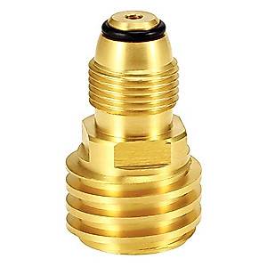 Hooshing Propane Tank Adapter Converts POL LP Tank Service Valve to QCC1 / Type1 Hose or Regulator Solid Brass Old to New