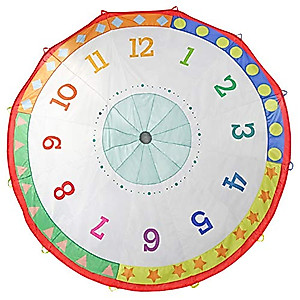 Pacific Play Tents 18420 Tick Tock Clock 12 Foot Kids Parachute for indoor / Outdoor Fun