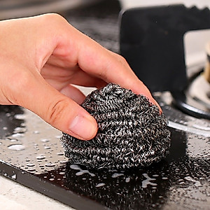 6 Pack Stainless Steel Sponges, Scrubbing Scouring Pad, Steel Wool Scrubber for Kitchens, Bathroom and More