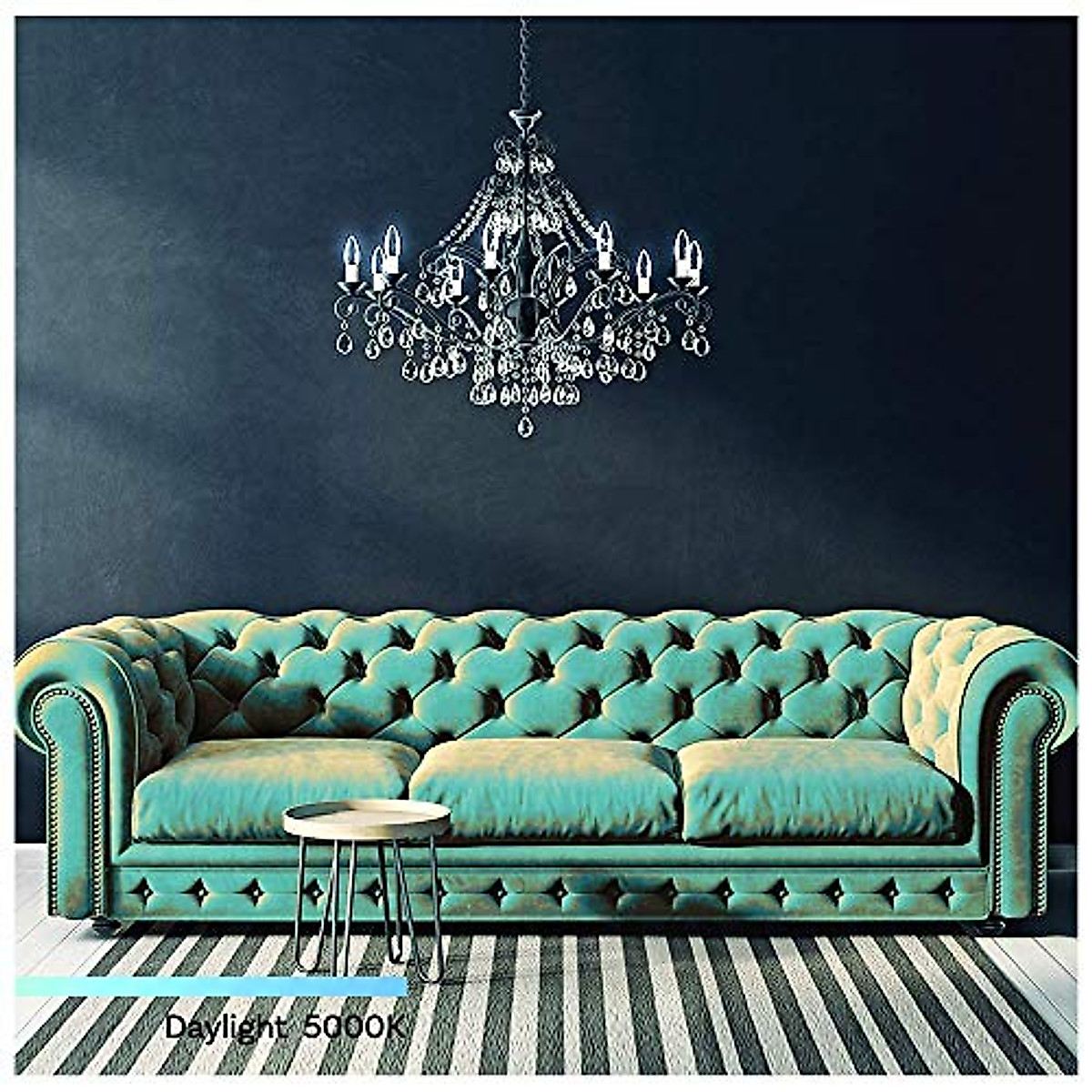 Asencia AN-03676 60 Watt Equivalent B11 All Glass Vintage Filament Dimmable LED Light Bulb, E12 Candelabra Base, 6-Pack, 6 Pack, Daylight (5000K)