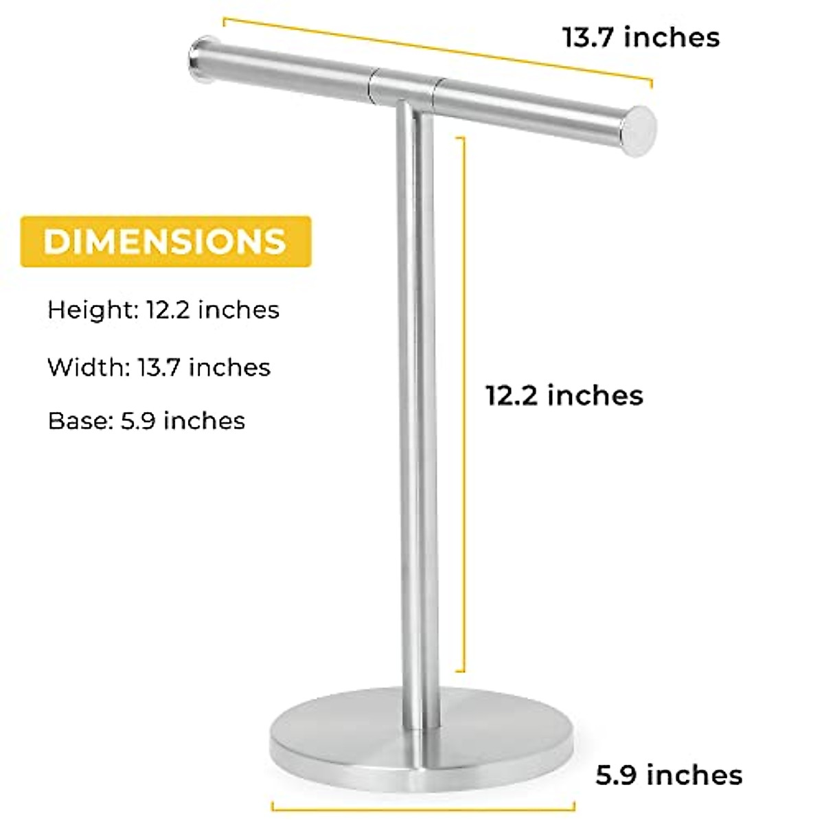 Hand Towel Stand for Bathroom Counter- Stylish Countertop Towel Stand for Your Home - Stainless Steel Fingertip Towel Holder Stand - Free Standing Hand Towel Holder Perfect for Every Home
