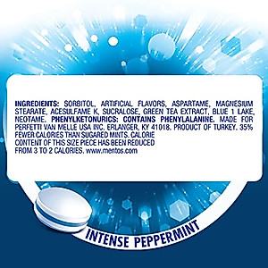 Mentos Clean Breath Sugarfree Hard Mint, 150pc, Intense Peppermint (Pack of 4 Bottles)