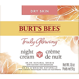 Burts Bees Truly Glowing Night Cream - Dry Skin Unisex 1.8 oz, White