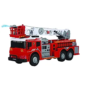DICKIE TOYS: 24" Light and Sound Fire Brigade Vehicle (with Working Pump), Ladder Rotates by 350 Degrees, Battery Powered, for Ages 3 and up