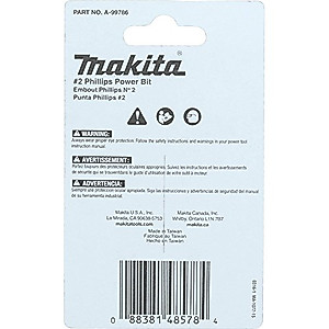 Makita A-99786 Impactx 2 Phillips 2″ Power Bit, 15 Pack