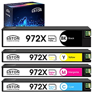 ESTON 972X Compatible Ink Cartridge Replacement for HP 972X 972 X Work with PageWide Pro 477dw 577dw 452dw 577z 552dw 452dn P55250dw Printers(1Black, 1Cyan, 1Maganta, 1Yellow)…