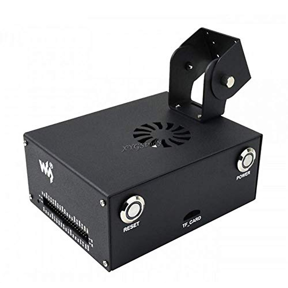 XYGStudy Jetson Nano 2GB Metal Case (E) with Camera Holder and Invisible Cooling Fan Design Specialized for Jetson Nano 2GB Developer Kit Only