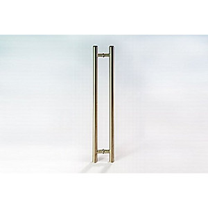 12 Inch Round Shape Bar Stainless Steel Modern Contemporary Entry Door Handle Bar Ladder Pull Shower Glass Sliding Barn Door Entrance Kitchen Interior Exterior Door Pull Push Brush Nickel Satin Finish