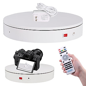 ComXim 360 Photography Turntable 12.6in, Rotating Display Stand 88-200lbs Capacity, Motorized Electric Spinning Stand for Products Display ,Remote Control Platform Control Angle ,Speed and Direction