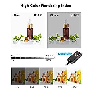 PULUZ 40cm/16 inch Portable Photo Studio Shooting Tent Folding Softbox Lighting Kit Adjustable 24W 5500K 480pcs LED Bulbs Soft Box for Product Photography with 4 Colors PVC Backdrops