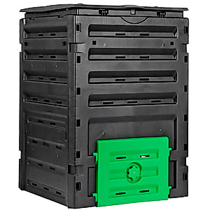 SUPER DEAL Garden Compost Bin 120 Gallon (450 L) Outdoor Large Capacity Composter BPA-Free Material for Fast Creation of Fertile Soil, Easy to Assemble
