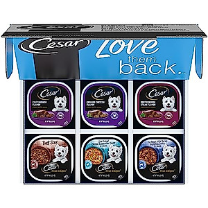 CESAR Wet Dog Food HOME DELIGHTS & Classic Loaf in Sauce Variety Pack, (36) 3.5 oz. Easy Peel Trays