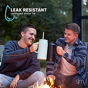 Simple Modern 50 oz Mug Tumbler with Handle and Straw Lid | Reusable Insulated Stainless Steel Large Travel Jug Water Bottle Gifts for Women Men Him Her Trek Collection 50oz Winter White