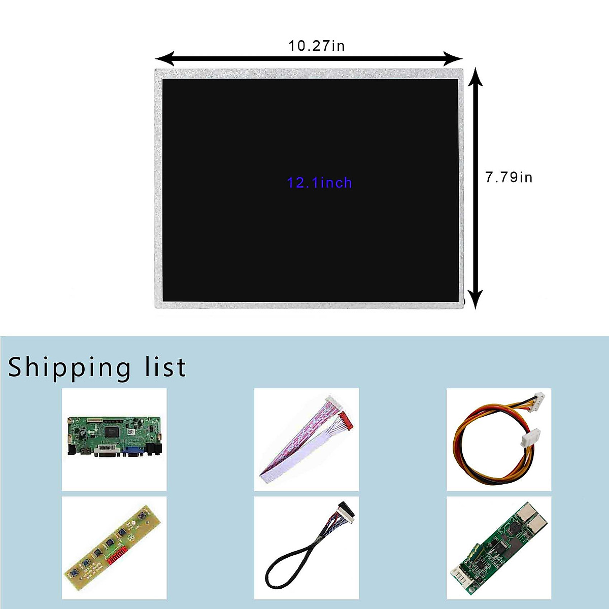 VSDISPLAY 12.1" 12.1 Inch 1024X768 Wide Viewing LCD Screen VS121T-001A with HD-MI DVI VGA Audio LCD Controller Board M.NT68676