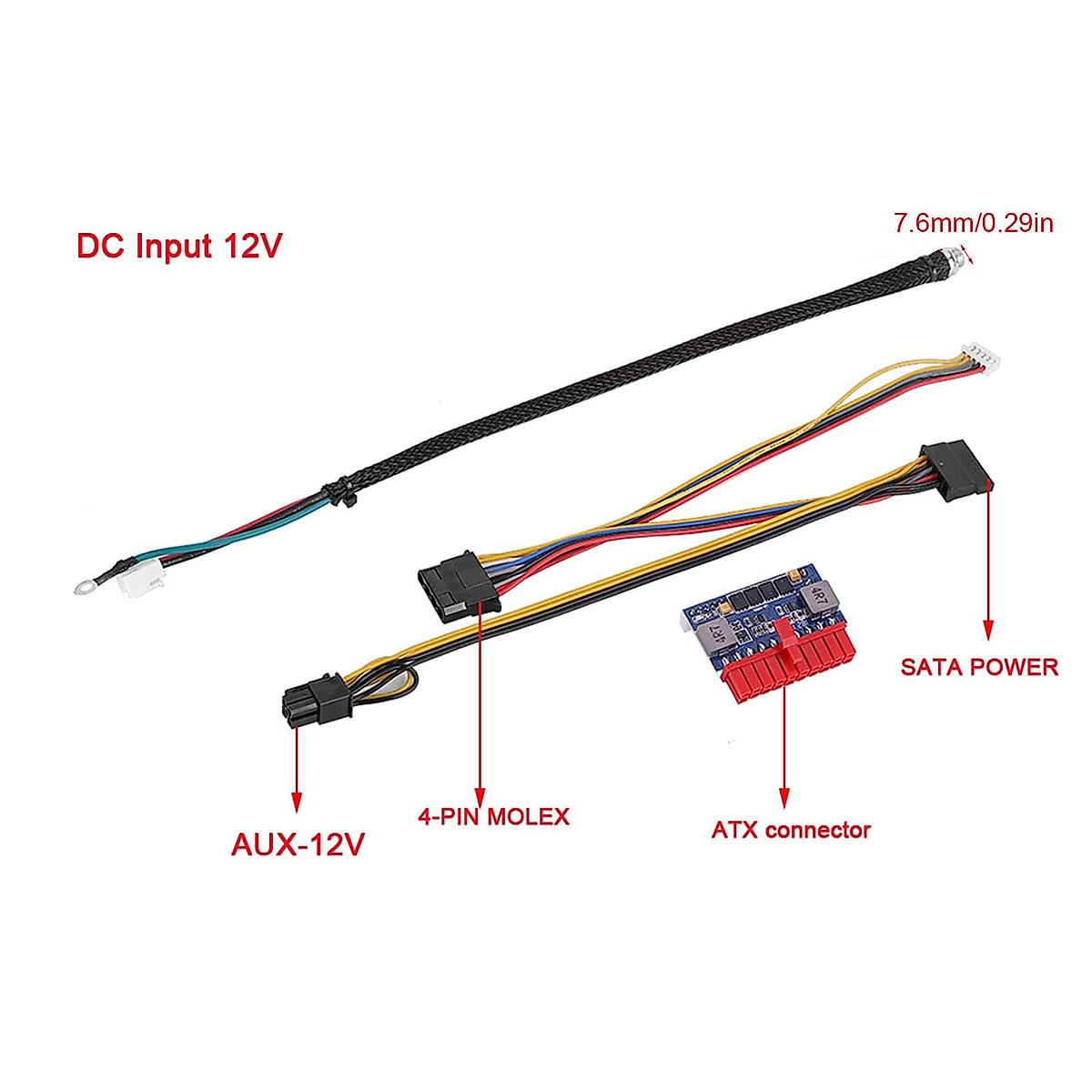 ASHATA 12V ATX Power Supply,90W DC-ATX Power Supply DC Input 20 Pin Power Module for Mini & HTPC Computer POS Machine