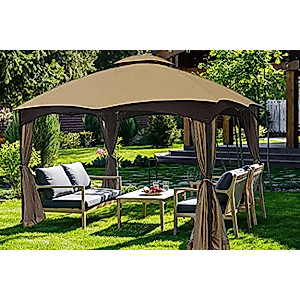 SCOCANOPY Replacement Canopy Top for The Lowe's Gazebo Model #GF-12S004B-1 / GF-12S004BTO (Beige)